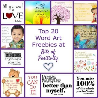 Top 20 Word Art Freebies at Bits of Positivity