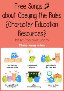 Free Songs about Obeying the Rules {Character Education Resources ...