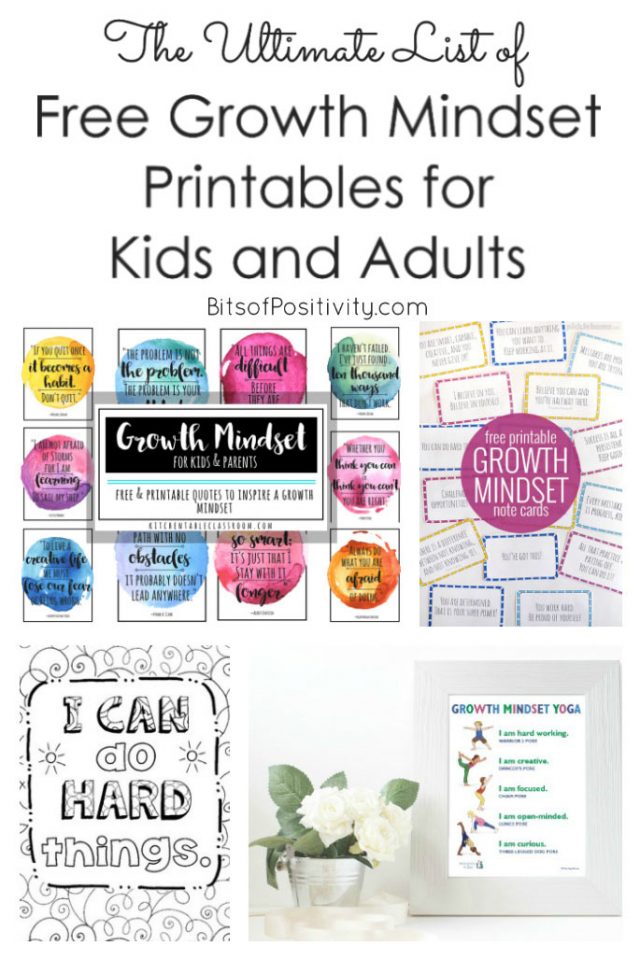 The Ultimate List of Free Growth Mindset Printables for Kids and Adults ...